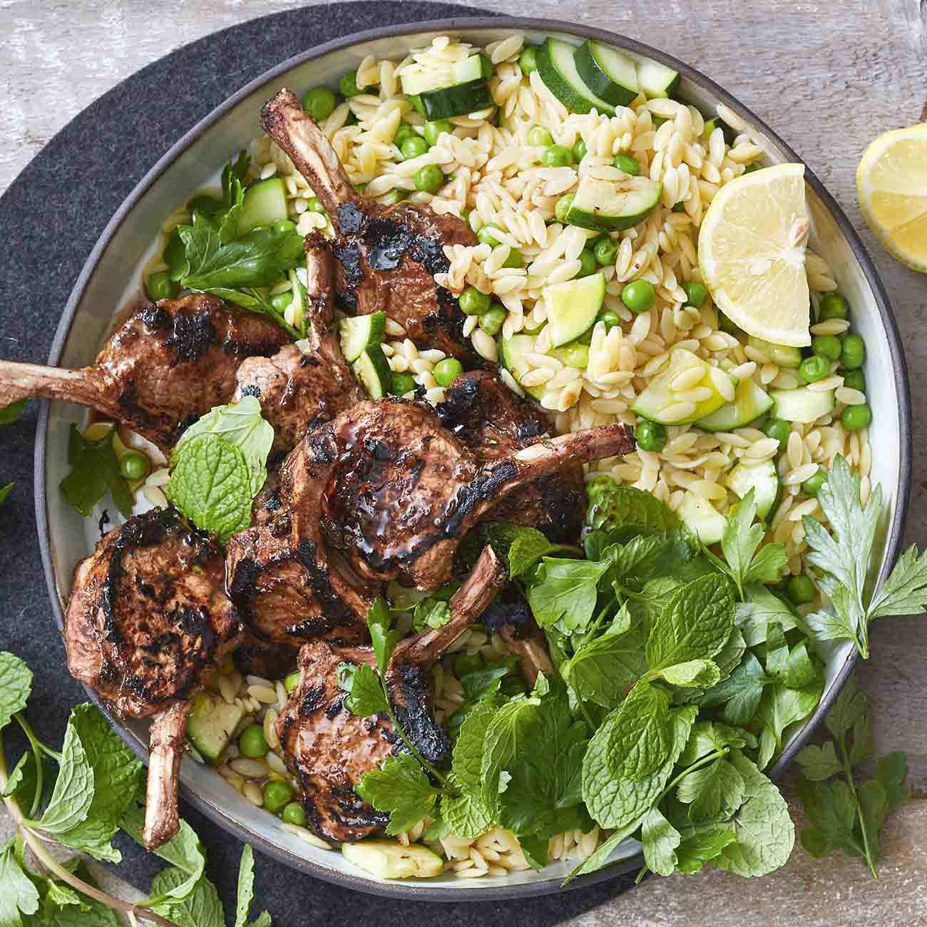Lamb Cutlets With Pea Risoni Recipe | Woolworths