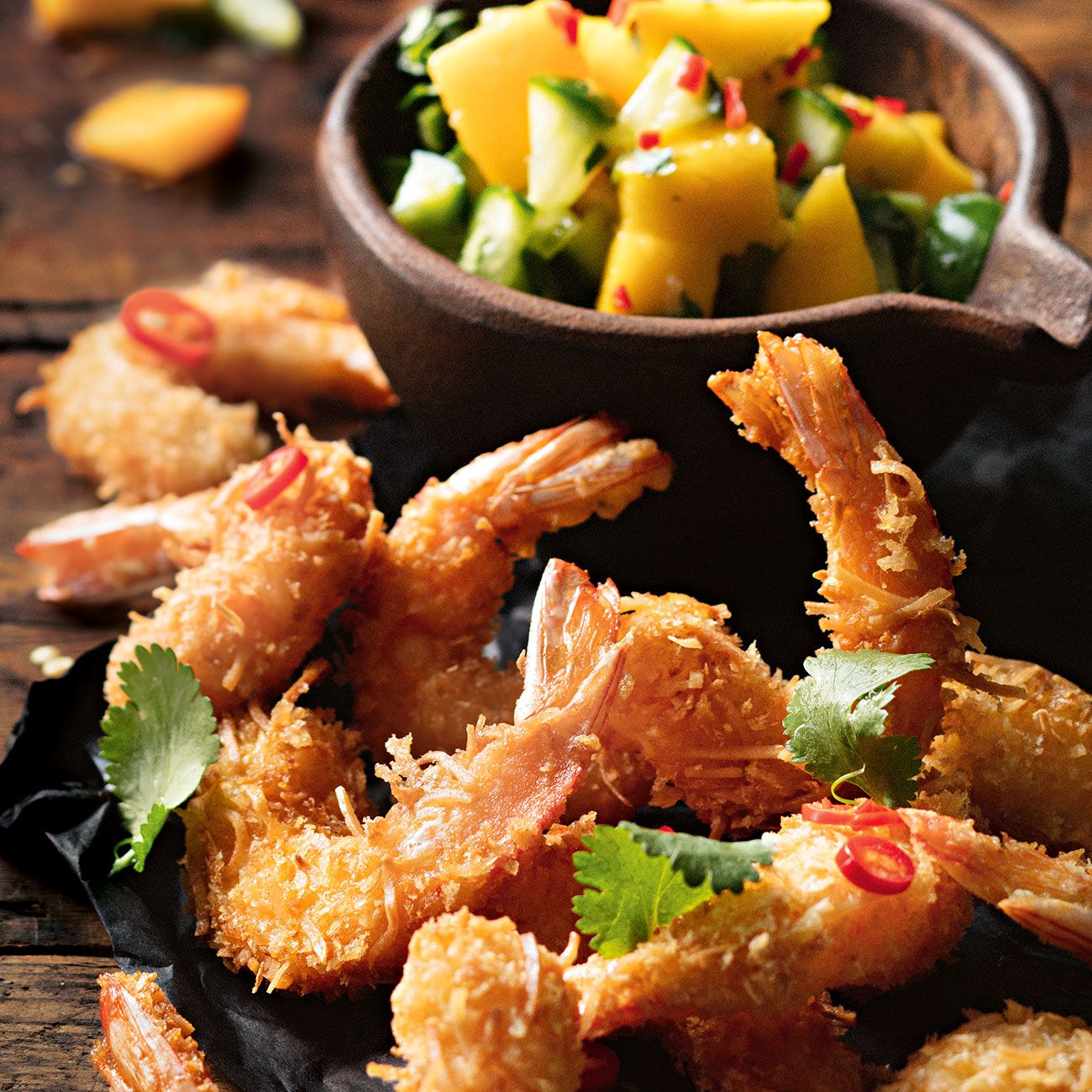 Coconut Crusted Prawns With Mango Salsa Recipe | Woolworths