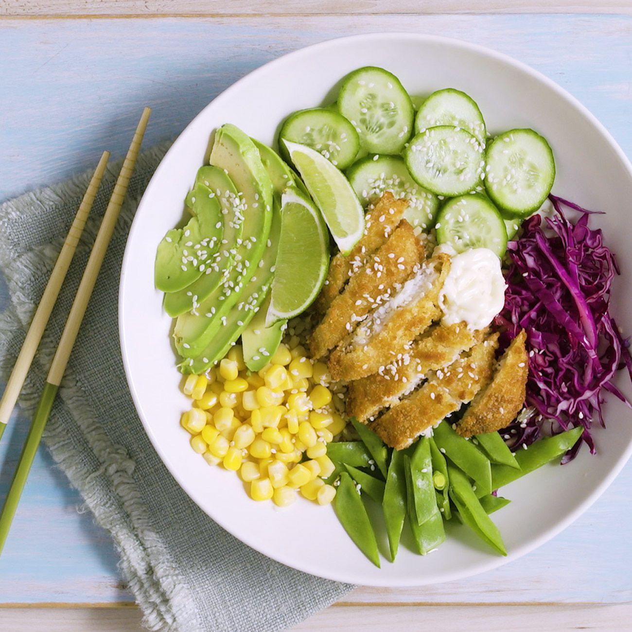 Crumbed Fish Poke Bowl Recipe | Woolworths