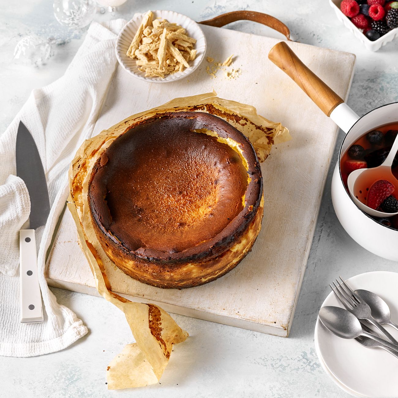 White Chocolate Basque Cheesecake With Berries Recipe | Woolworths