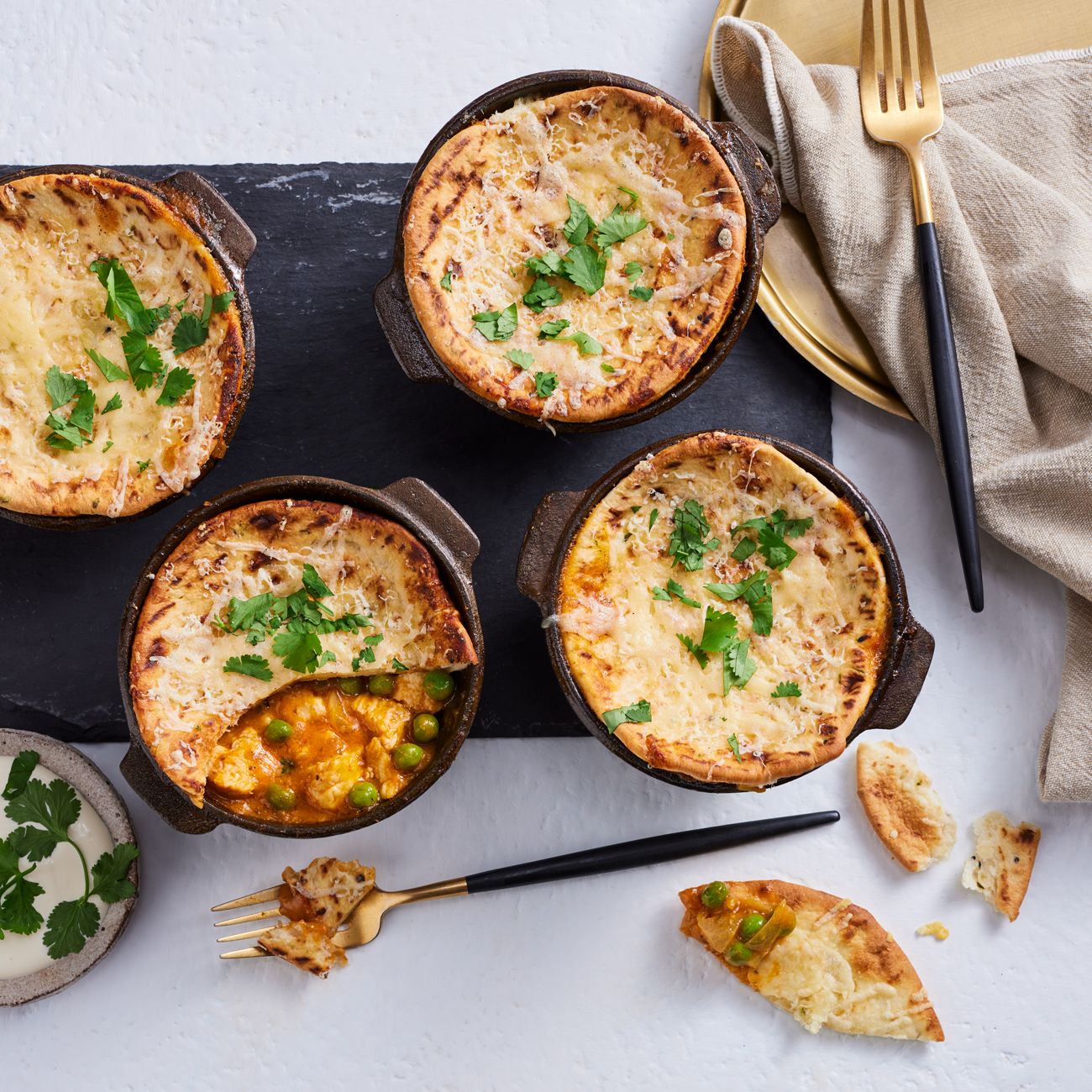 Garlic Naan Pot Pies Recipe | Woolworths