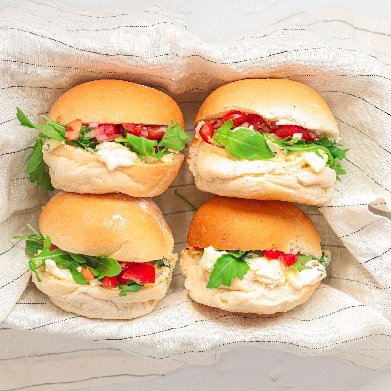 Mini Rolls with Egg Mayonnaise, Salsa & Rocket Recipe | Woolworths