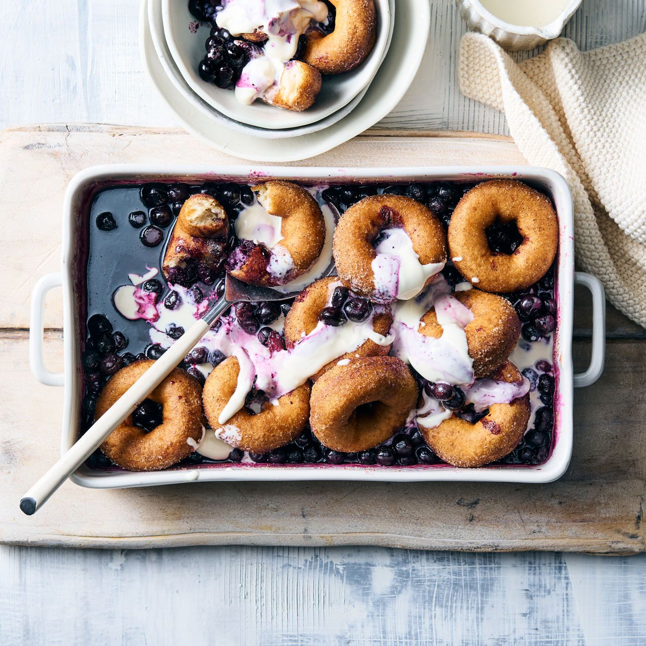 Blueberry jam doughnut pudding Recipe | Woolworths