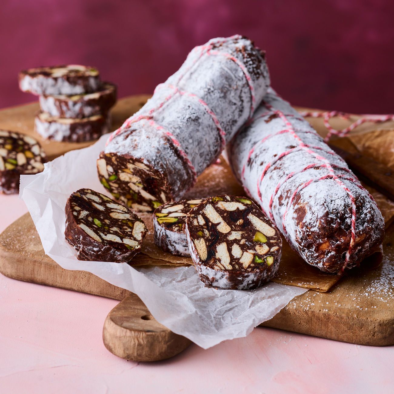 Choc, cranberry & pistachio log Recipe | Woolworths
