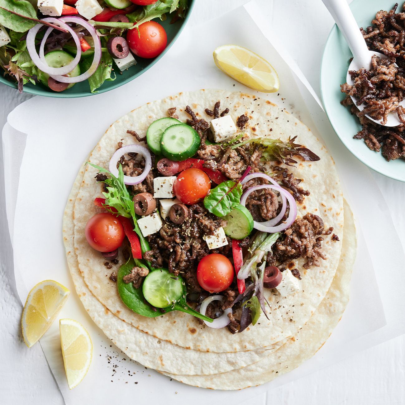 Quick Greek-style Beef Wraps Recipe | Woolworths
