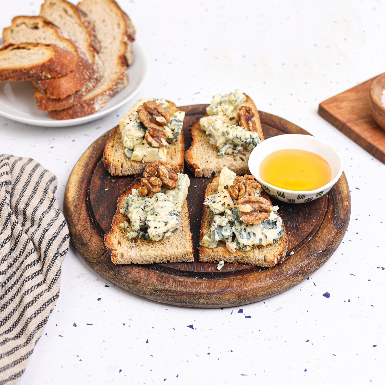 Blue Cheese & Walnut Bruschetta with Truffle Honey Recipe | Woolworths