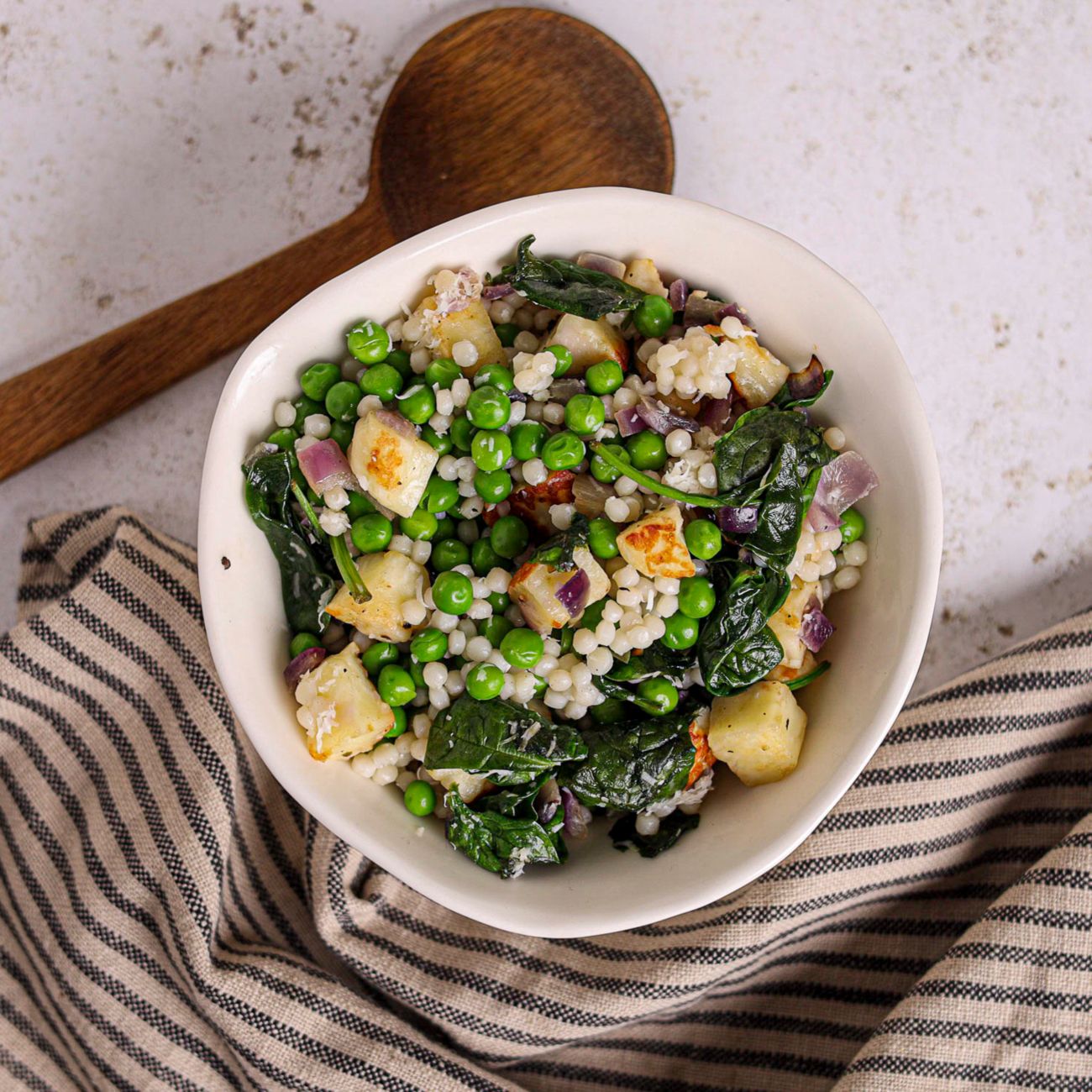 Diced Halloumi & Red Onion Pearl Couscous Recipe | Woolworths