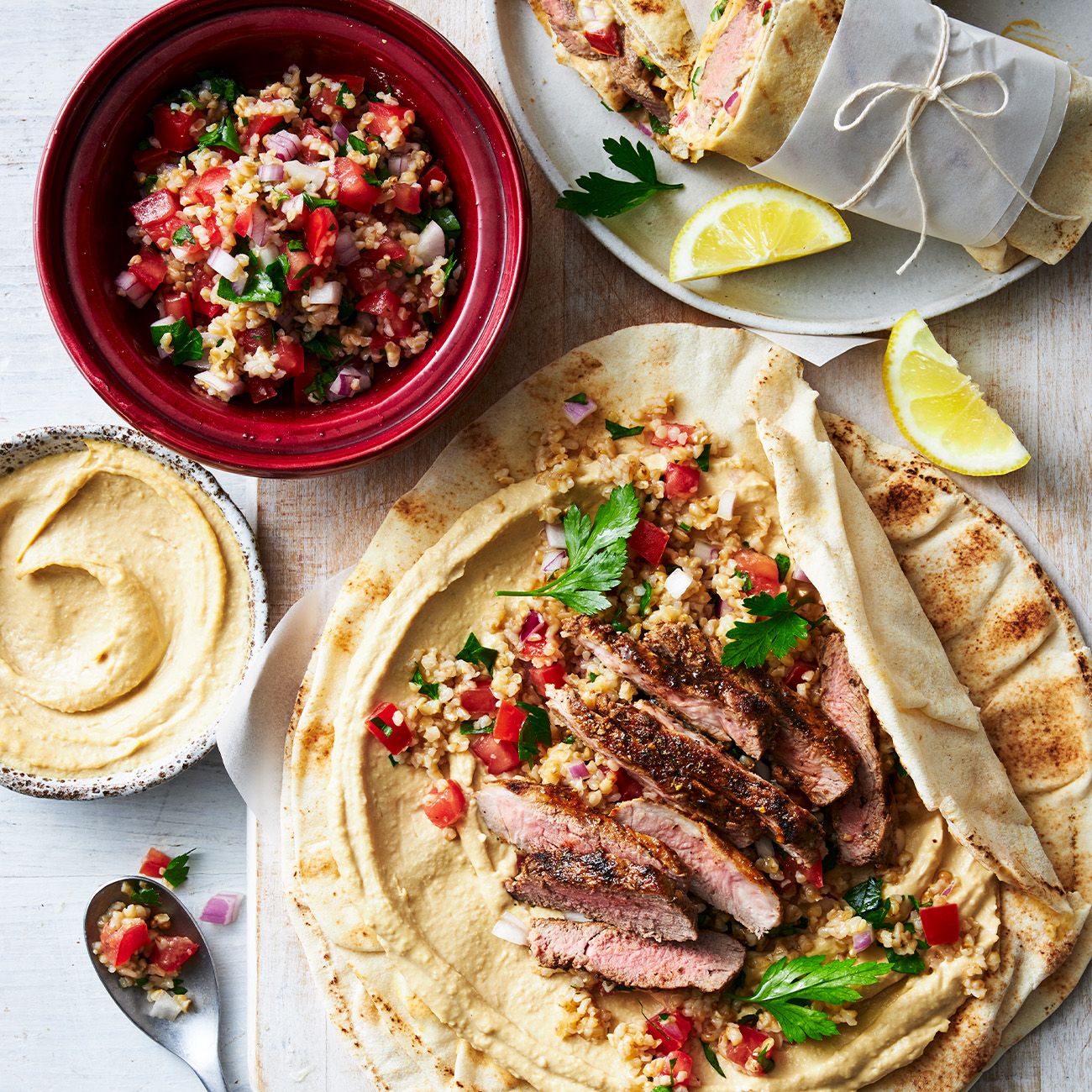 Lamb, Hummus & Tabouli Wraps Recipe | Woolworths