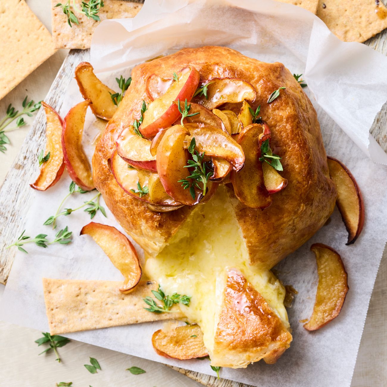 Air-fryer pastry-wrapped brie & apples Recipe | Woolworths