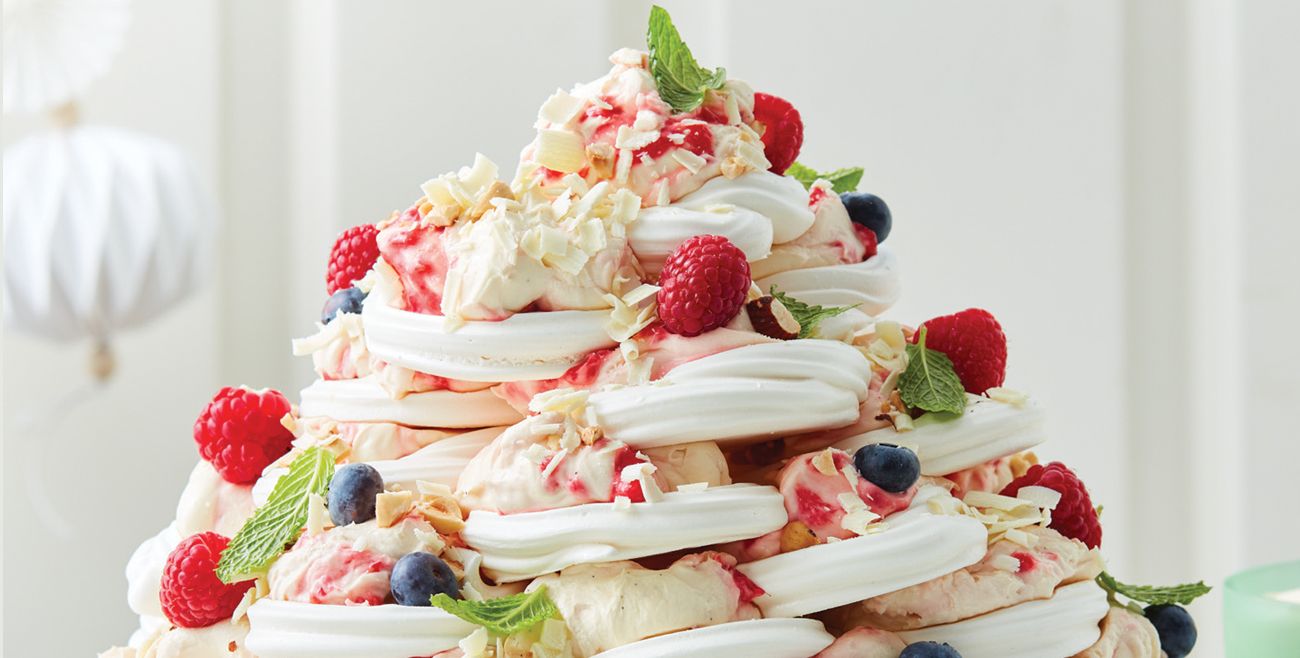 Raspberry Cream & Meringue Tree Recipe | Woolworths
