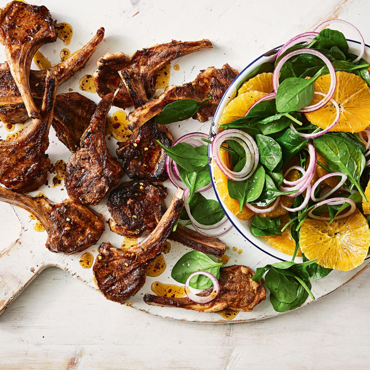 Spiced Barbecued Lamb Cutlets With Orange Salad Recipe | Woolworths